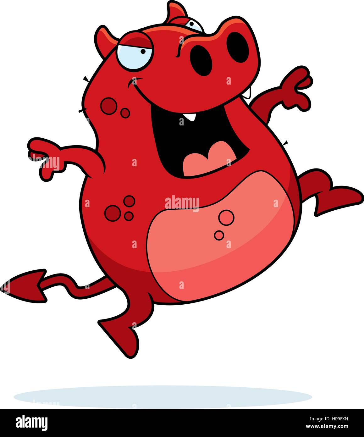 A cartoon red devil jumping and smiling Stock Vector Image & Art - Alamy