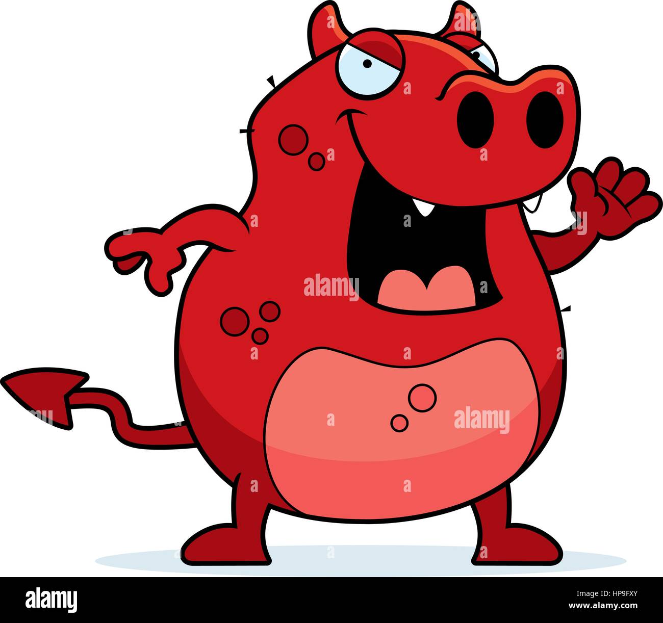 A happy cartoon devil waving and smiling Stock Vector Image & Art - Alamy