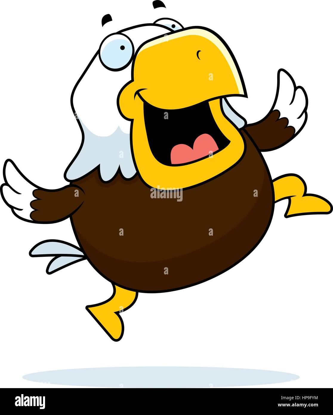 Happy Cartoon Eagle Flying