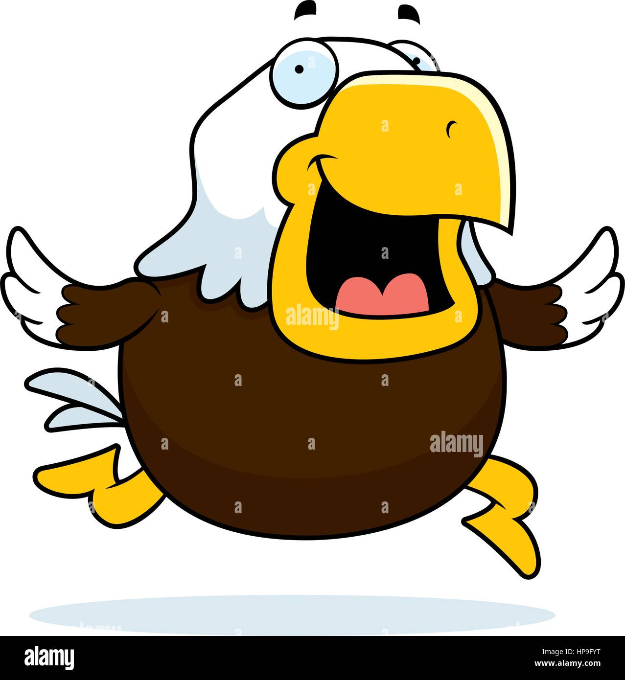 A happy cartoon bald eagle running and smiling Stock Vector Image & Art ...