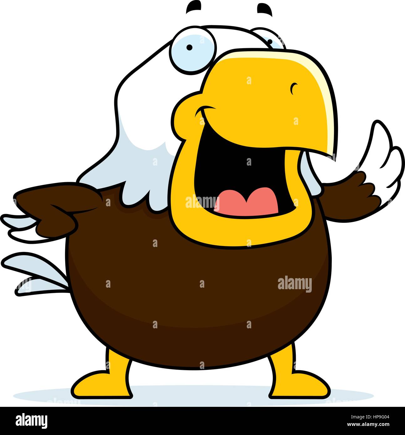 A happy cartoon bald eagle waving and smiling Stock Vector Image & Art ...