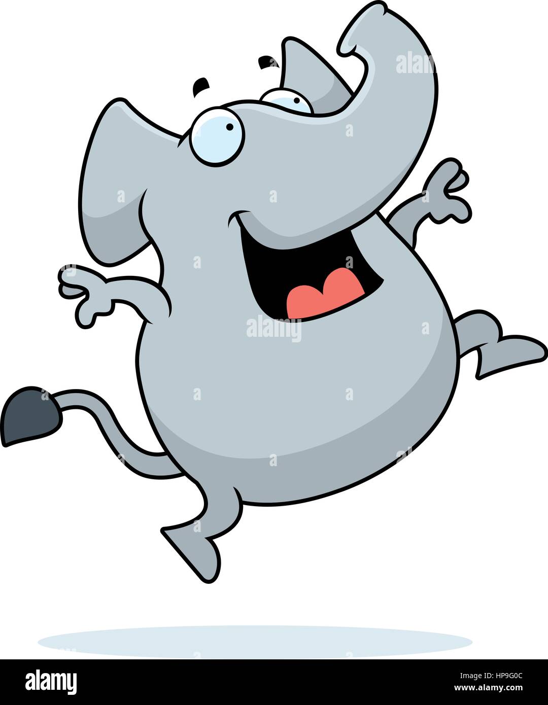 Happy cartoon elephant jumping smiling hi-res stock photography and ...