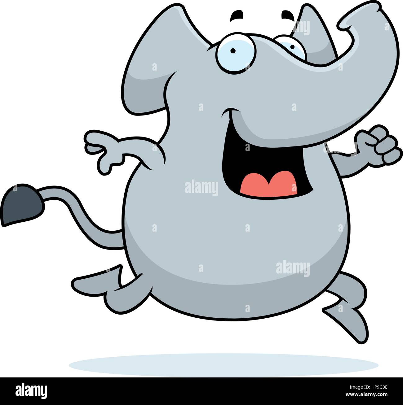 A happy cartoon elephant running and smiling Stock Vector Image & Art ...