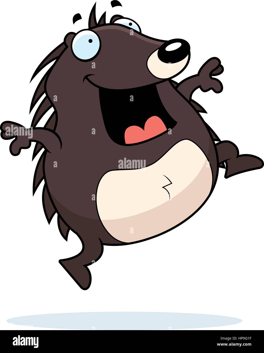 A happy cartoon hedgehog jumping and smiling Stock Vector Image & Art ...