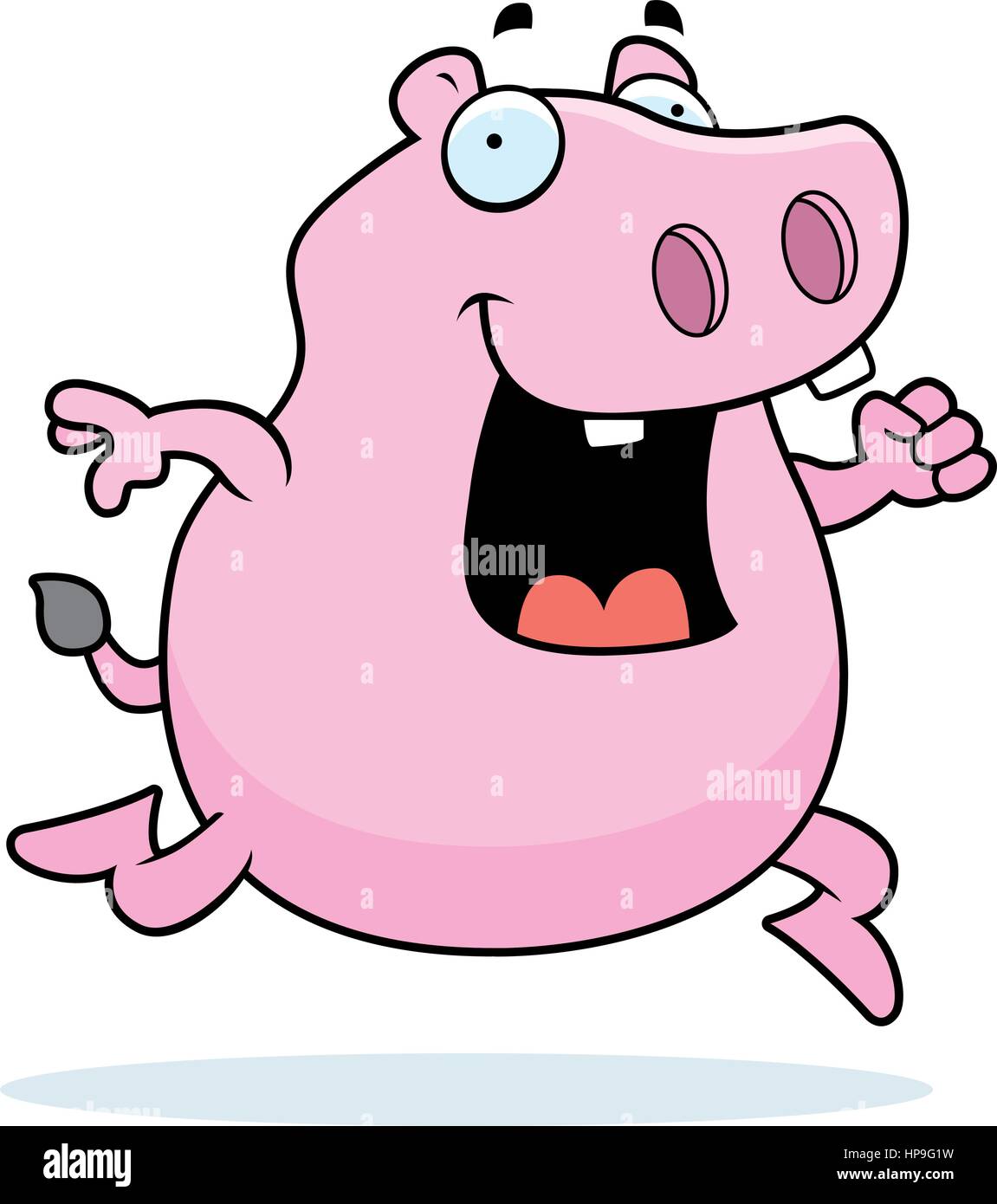 A happy cartoon hippo running and smiling Stock Vector Image & Art - Alamy