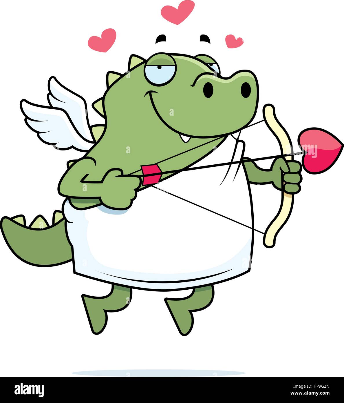 A happy cartoon lizard cupid with a bow and arrow Stock Vector Image ...