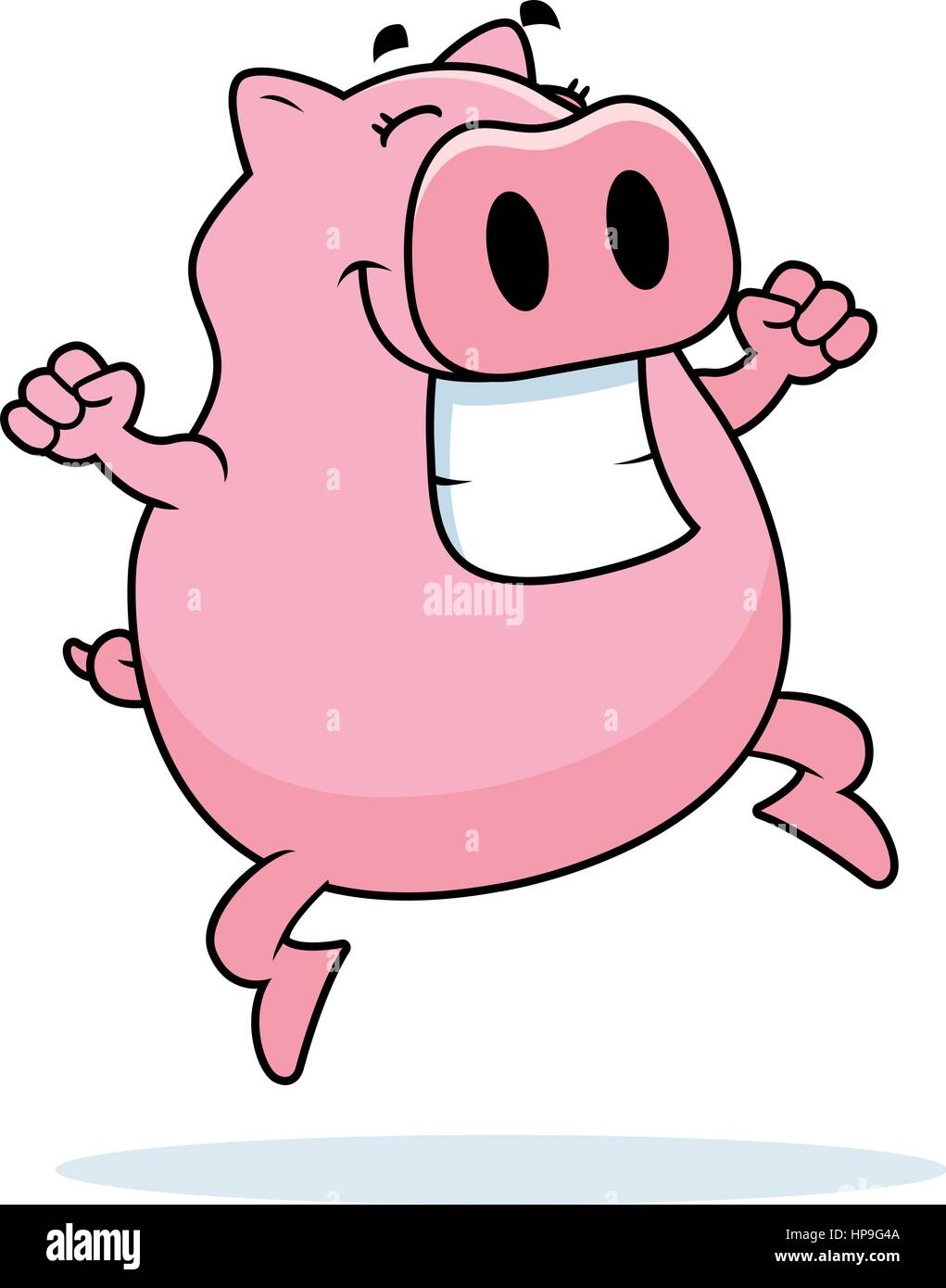 A happy cartoon pig jumping and smiling Stock Vector Image & Art - Alamy