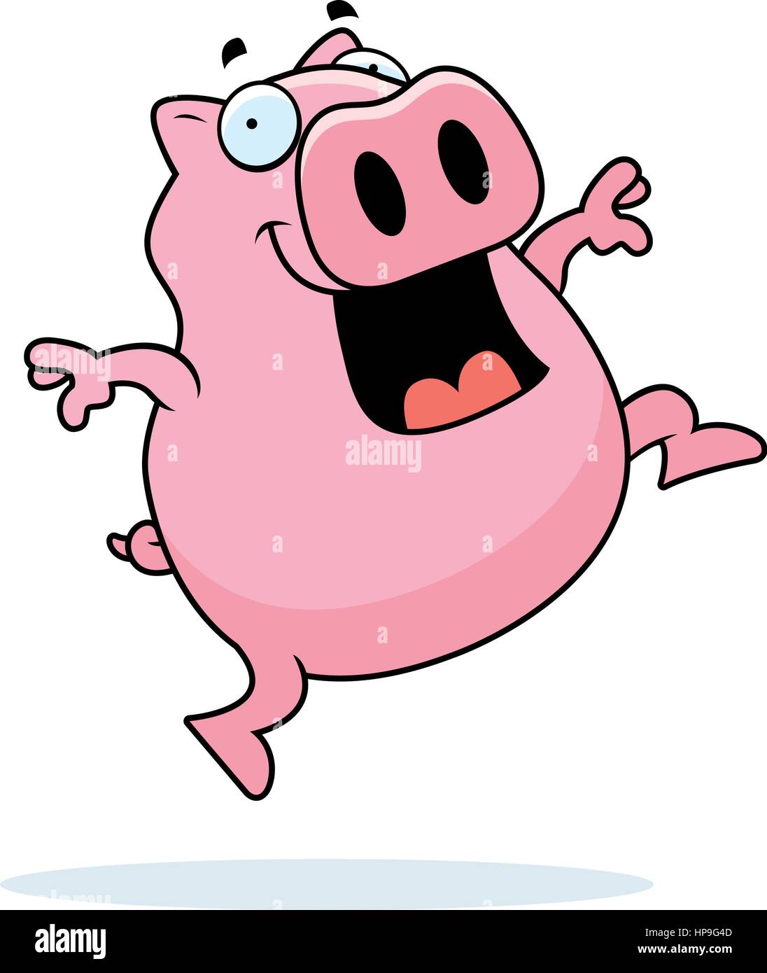A happy cartoon pig jumping and smiling Stock Vector Image & Art - Alamy