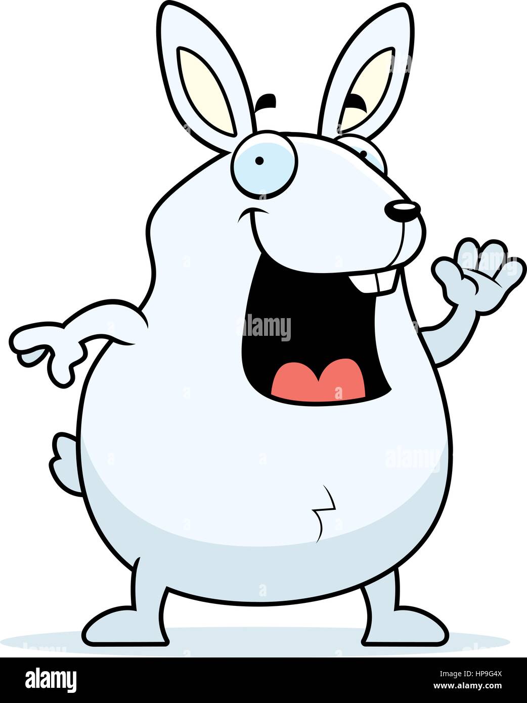 A happy cartoon rabbit waving and smiling Stock Vector Image & Art - Alamy