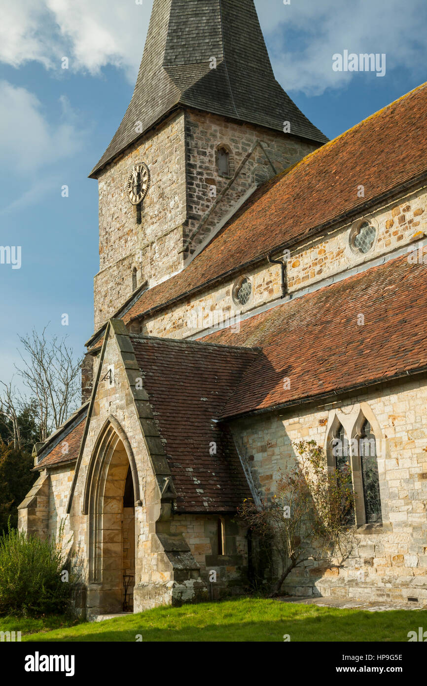 Early spring day in Old Heathfield village, East Sussex, England. High ...