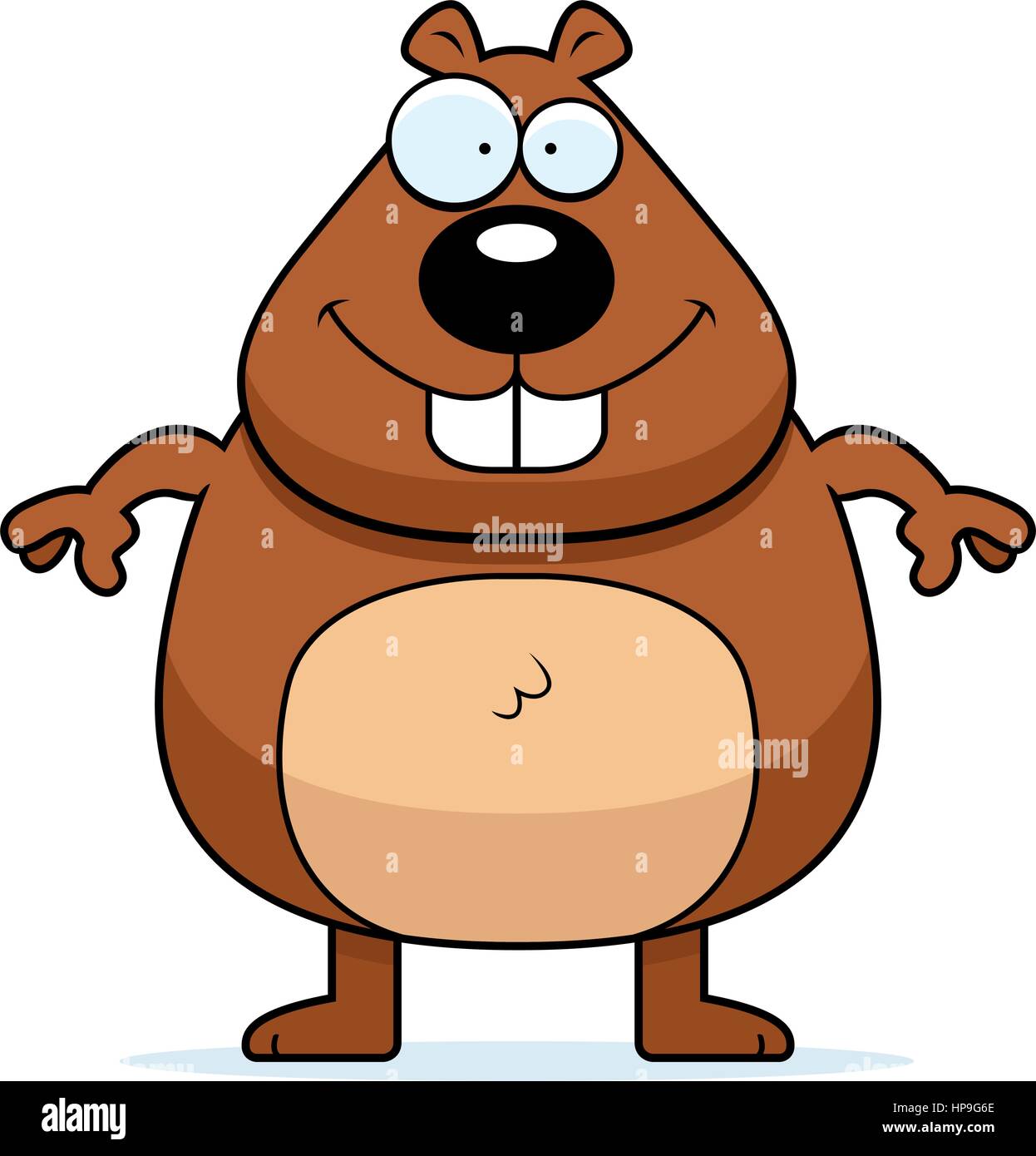 A happy cartoon beaver standing and smiling Stock Vector Image & Art ...