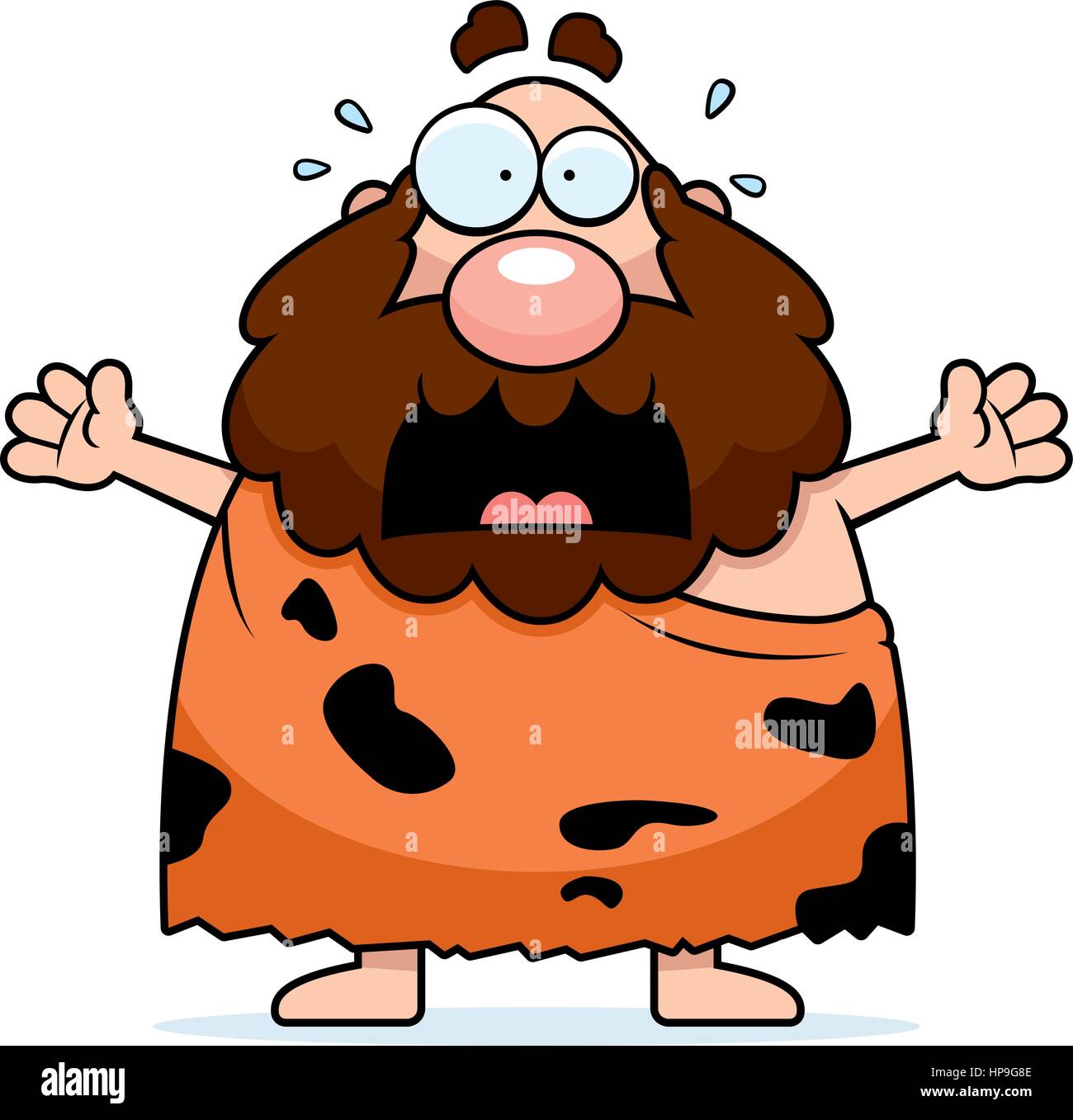 A cartoon caveman with a scared expression Stock Vector Image & Art - Alamy