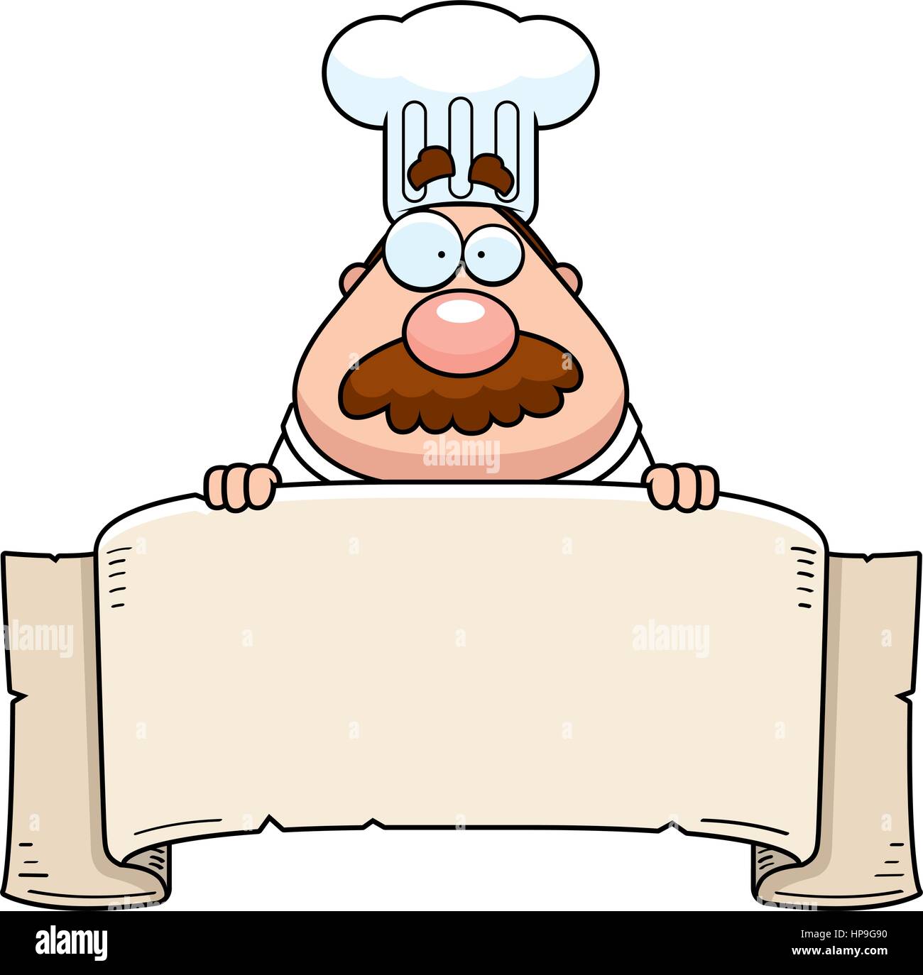 A cartoon chef with a paper banner Stock Vector Image & Art - Alamy
