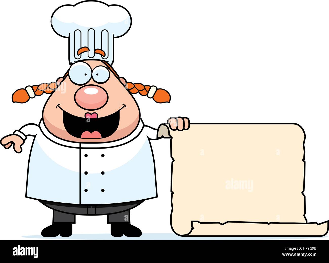 A happy cartoon chef with a menu Stock Vector Image & Art - Alamy