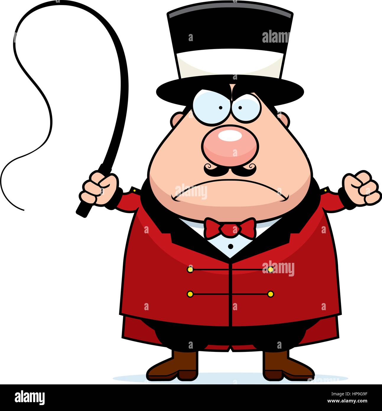 A cartoon ringmaster frowning and looking angry Stock Vector Image ...