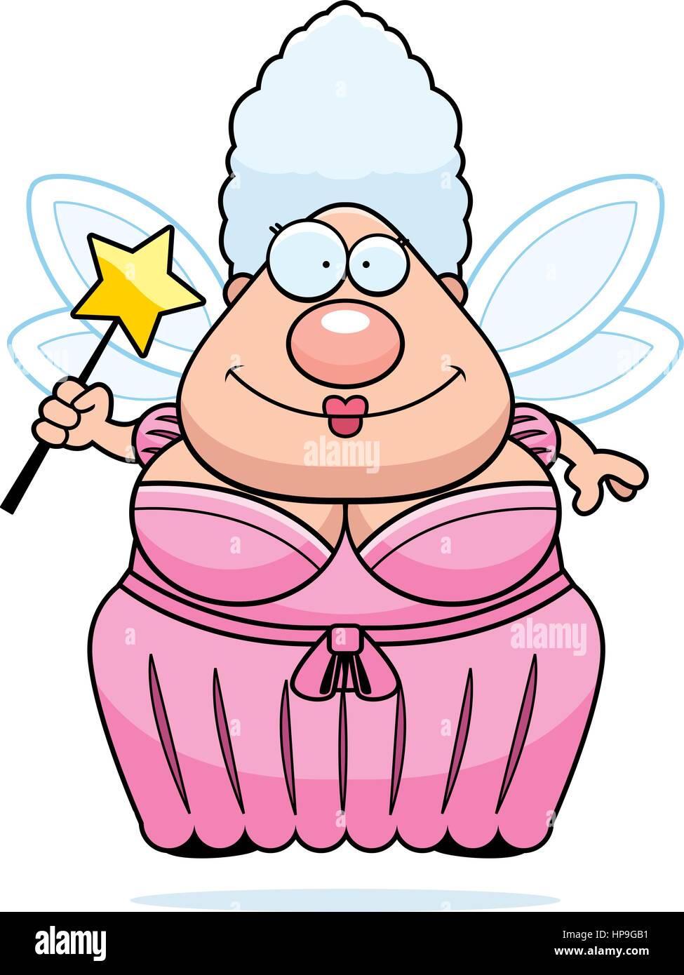 A happy cartoon fairy godmother with a wand Stock Vector Image & Art ...