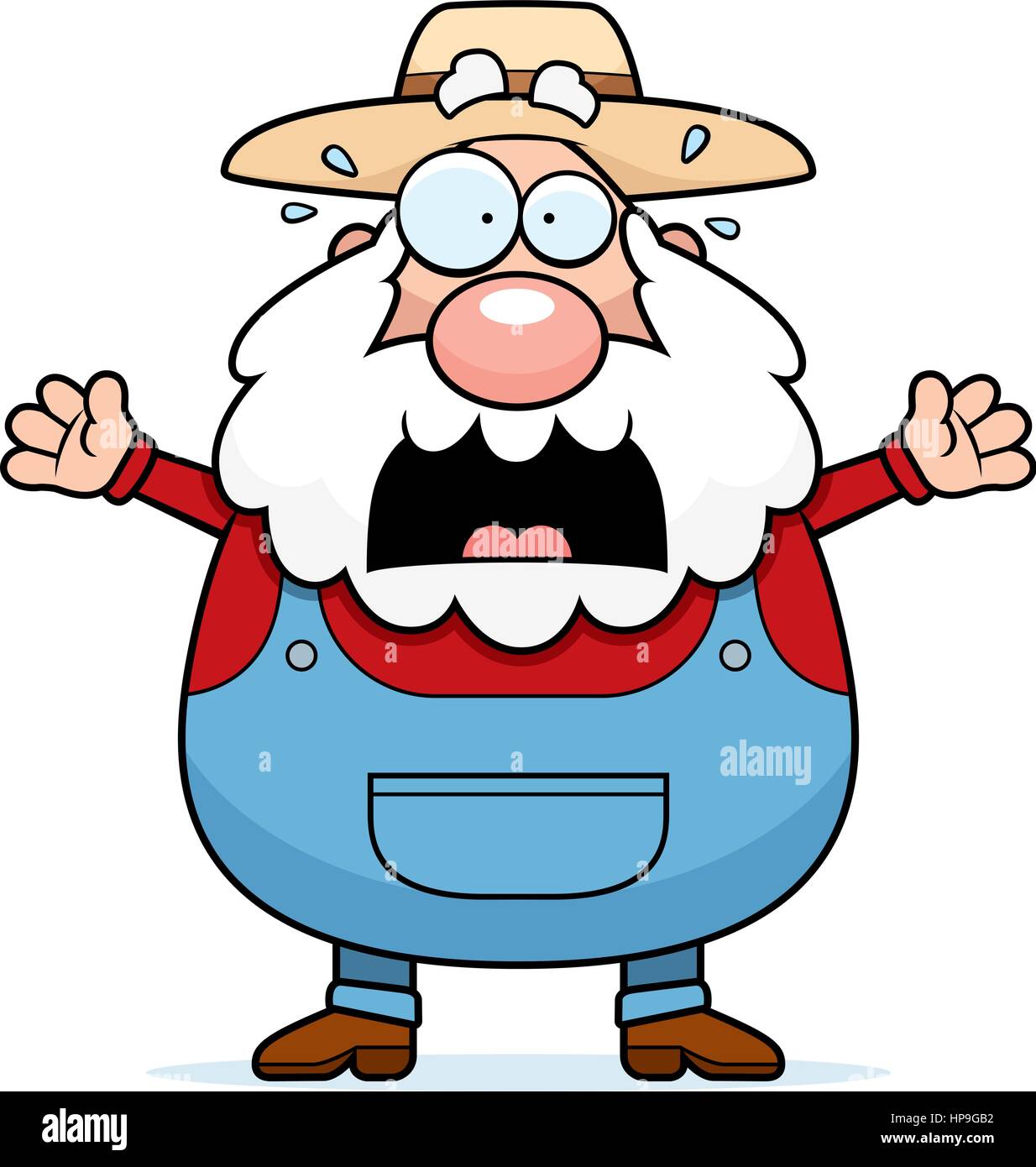 A cartoon farmer with a scared expression Stock Vector Image & Art - Alamy