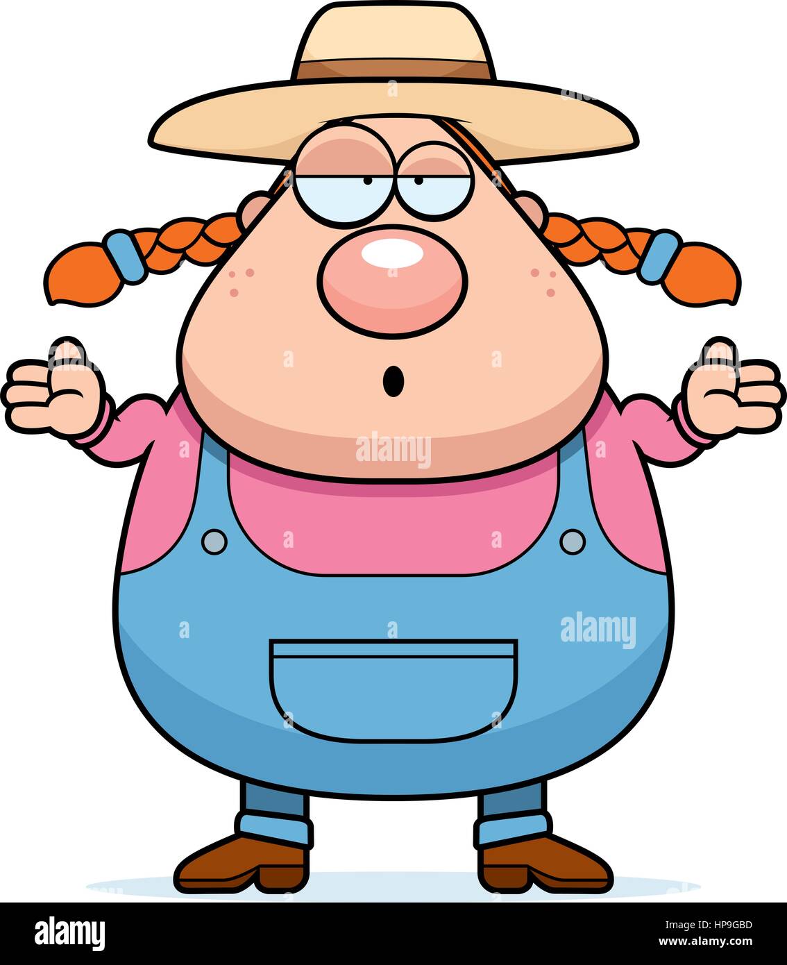 A cartoon farm girl with a confused expression Stock Vector Image & Art ...
