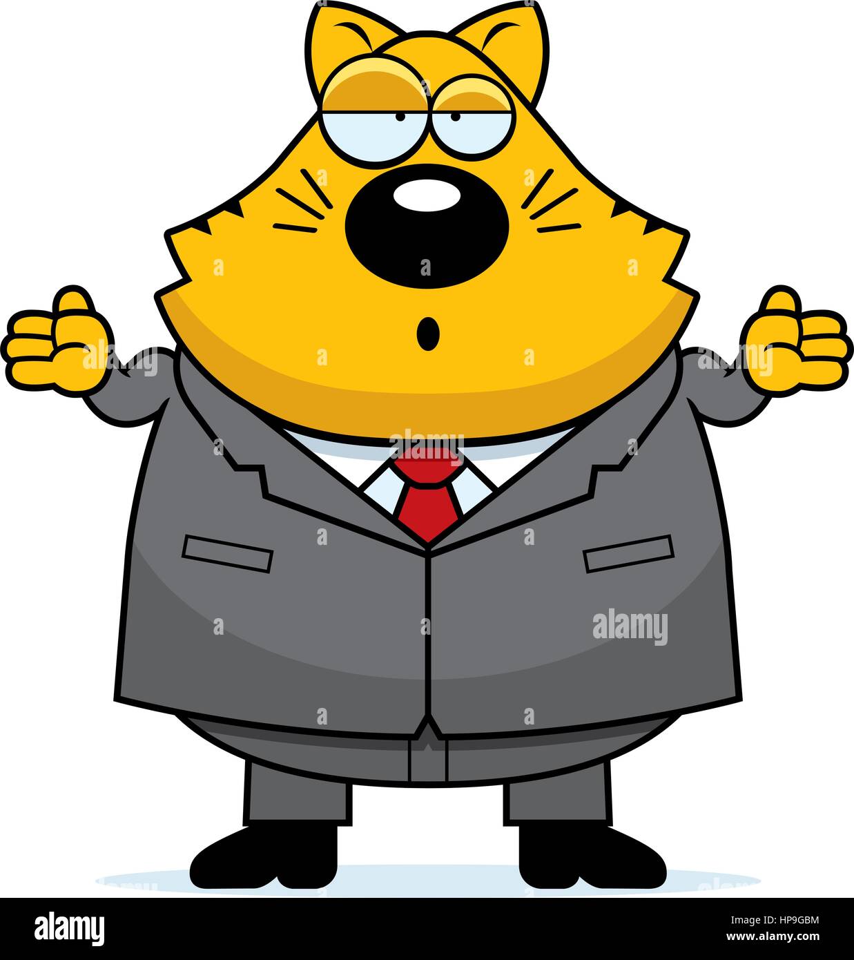 A cartoon fat cat with a confused expression Stock Vector Image & Art ...