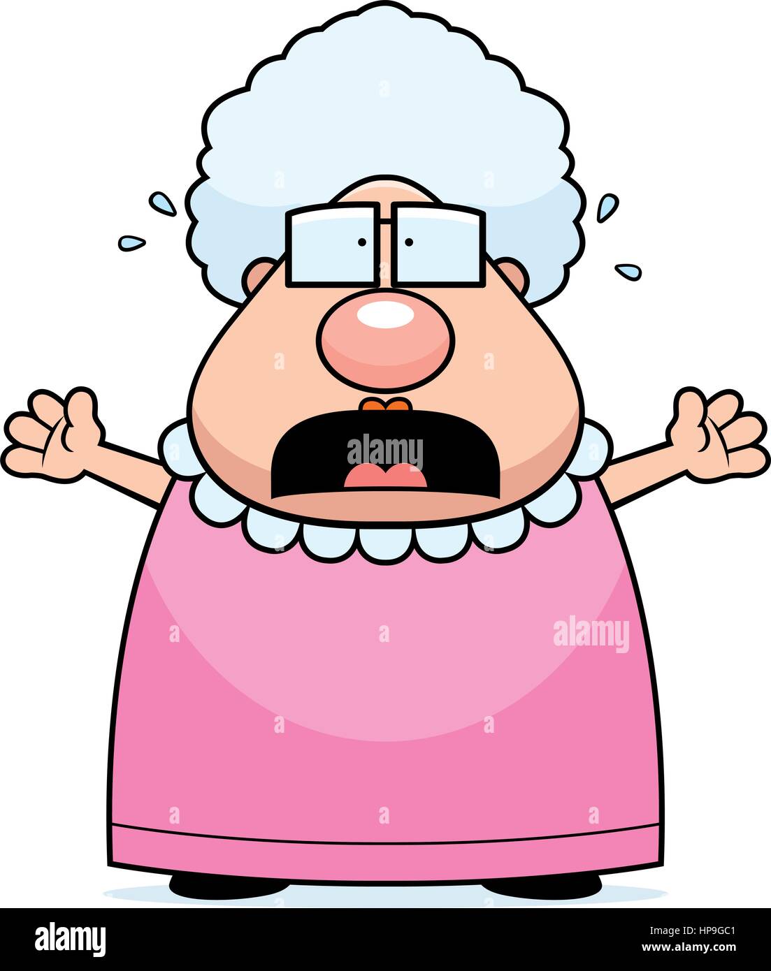 A cartoon grandma with a scared expression Stock Vector Image & Art - Alamy