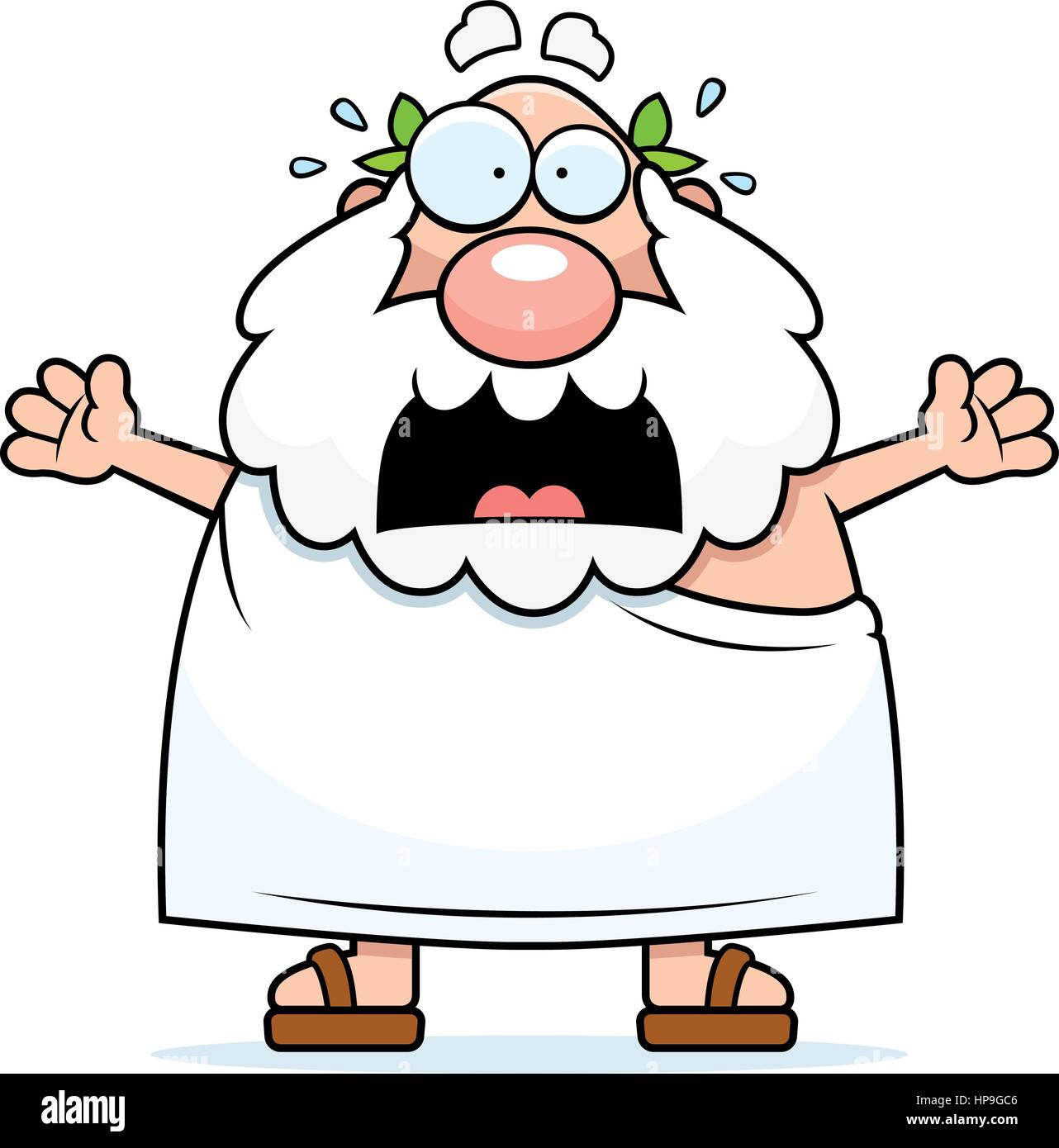 A cartoon Greek philosopher with a scared expression Stock Vector Image ...