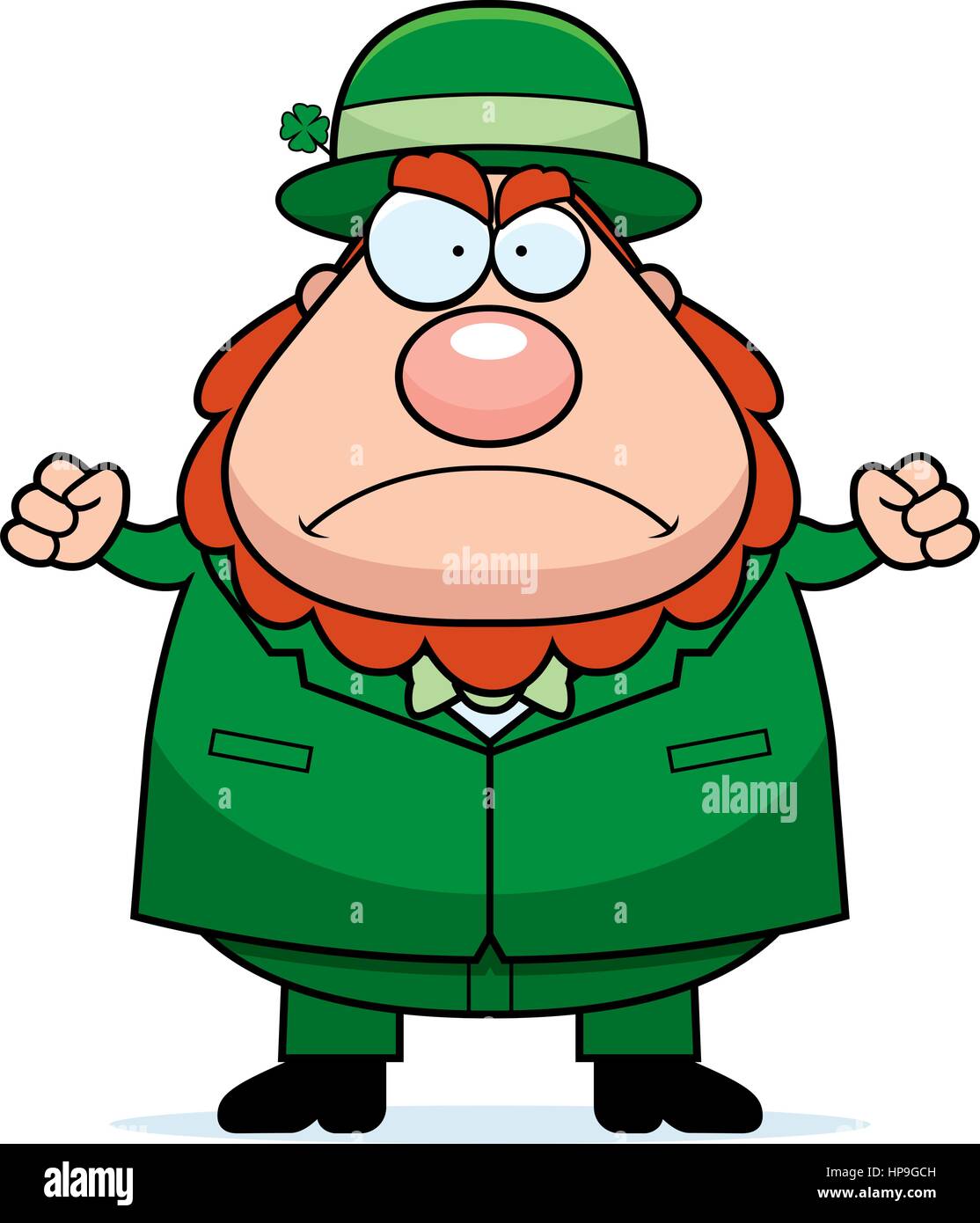 A cartoon leprechaun frowning and looking angry Stock Vector Image ...