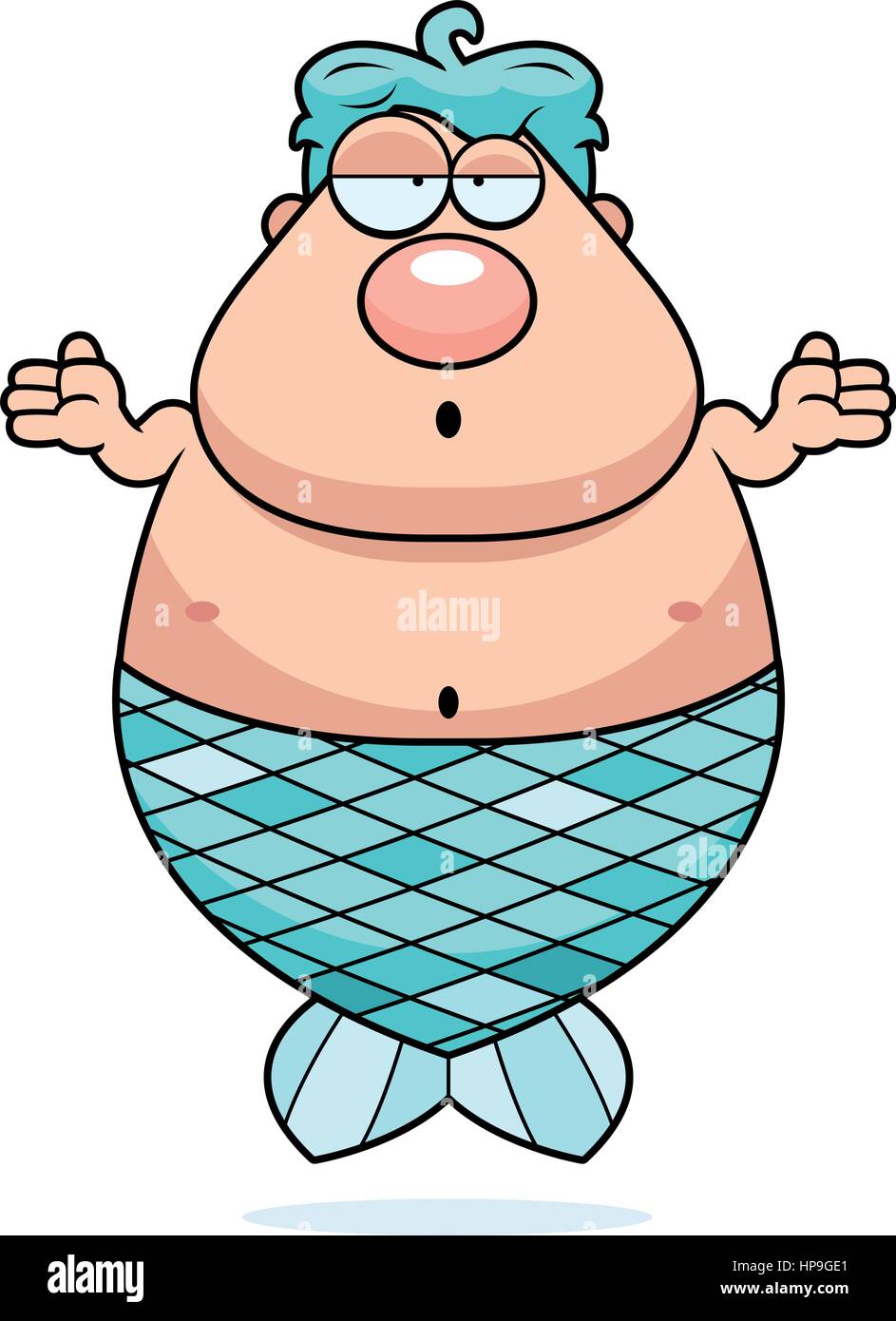 A cartoon merman with a confused expression Stock Vector Image & Art ...