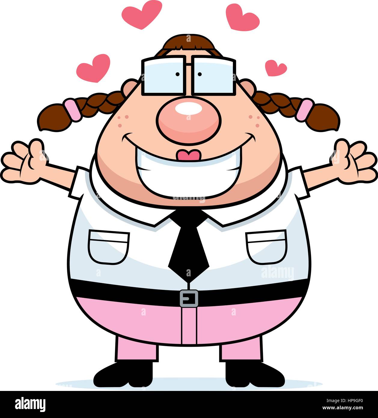 A happy cartoon woman nerd ready to give a hug Stock Vector Image & Art ...