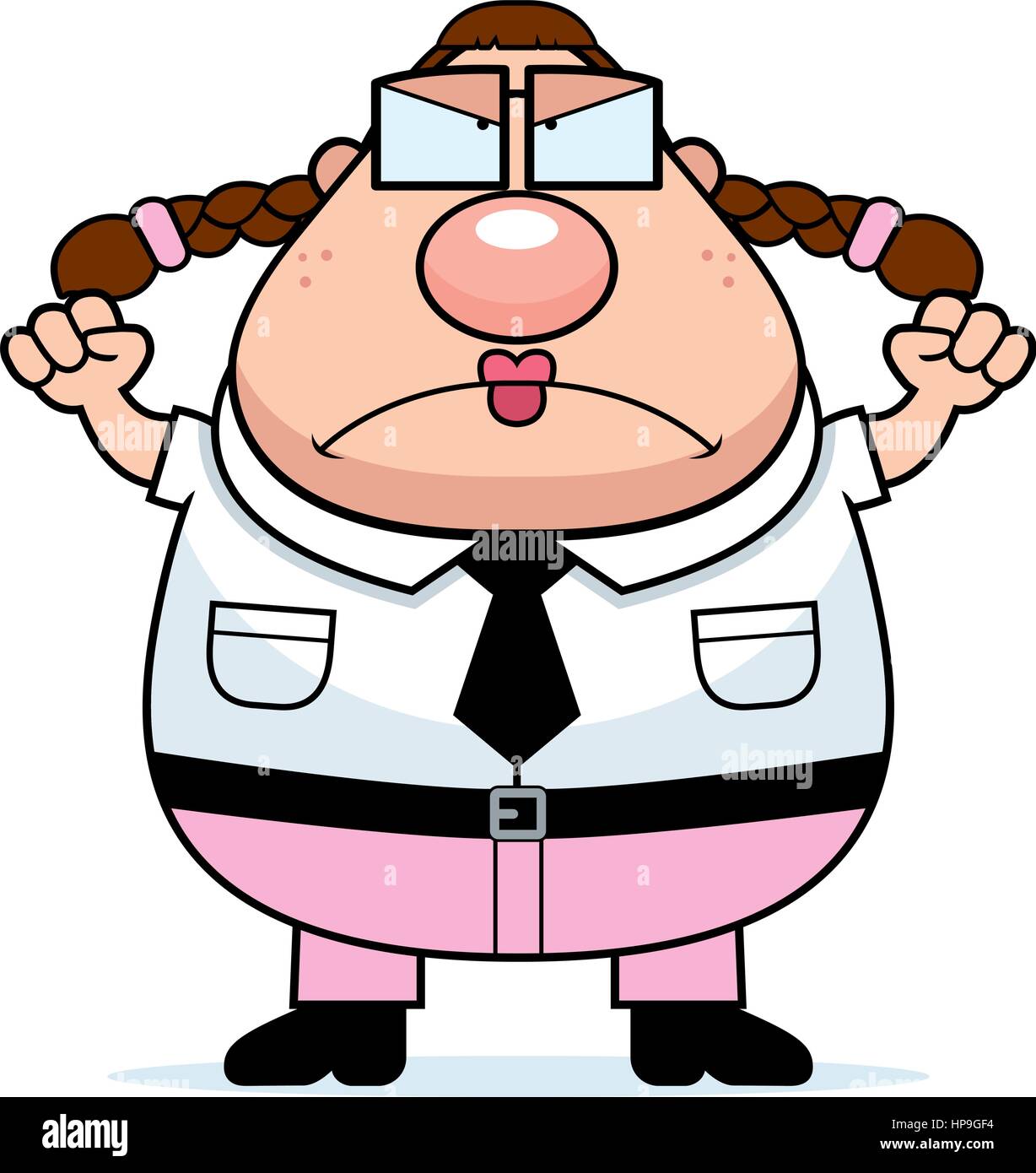 A cartoon woman nerd with an angry expression Stock Vector Image & Art ...