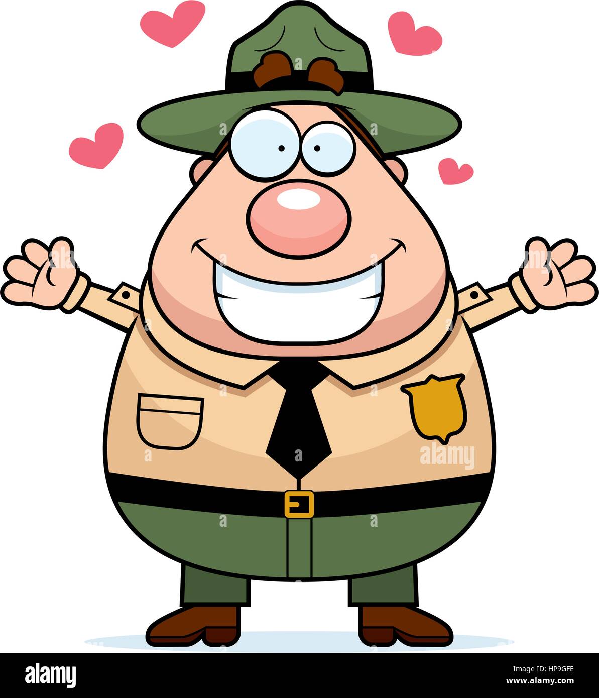 A happy cartoon park ranger ready to give a hug Stock Vector Image ...