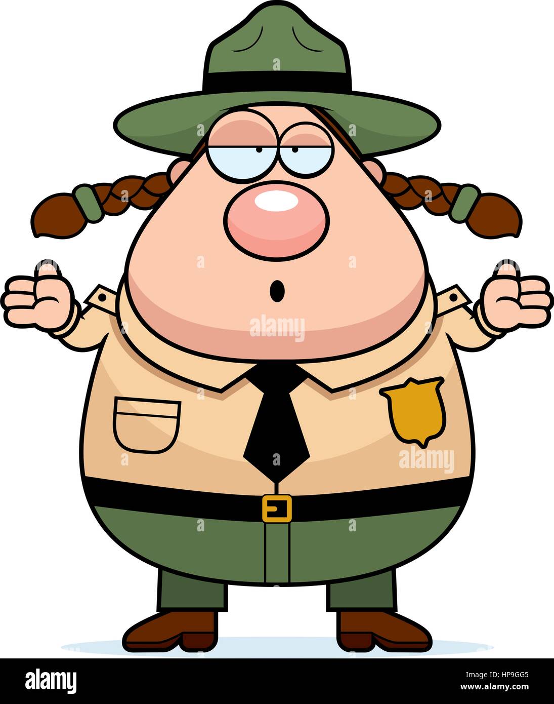 A cartoon park ranger with a confused expression Stock Vector Image ...