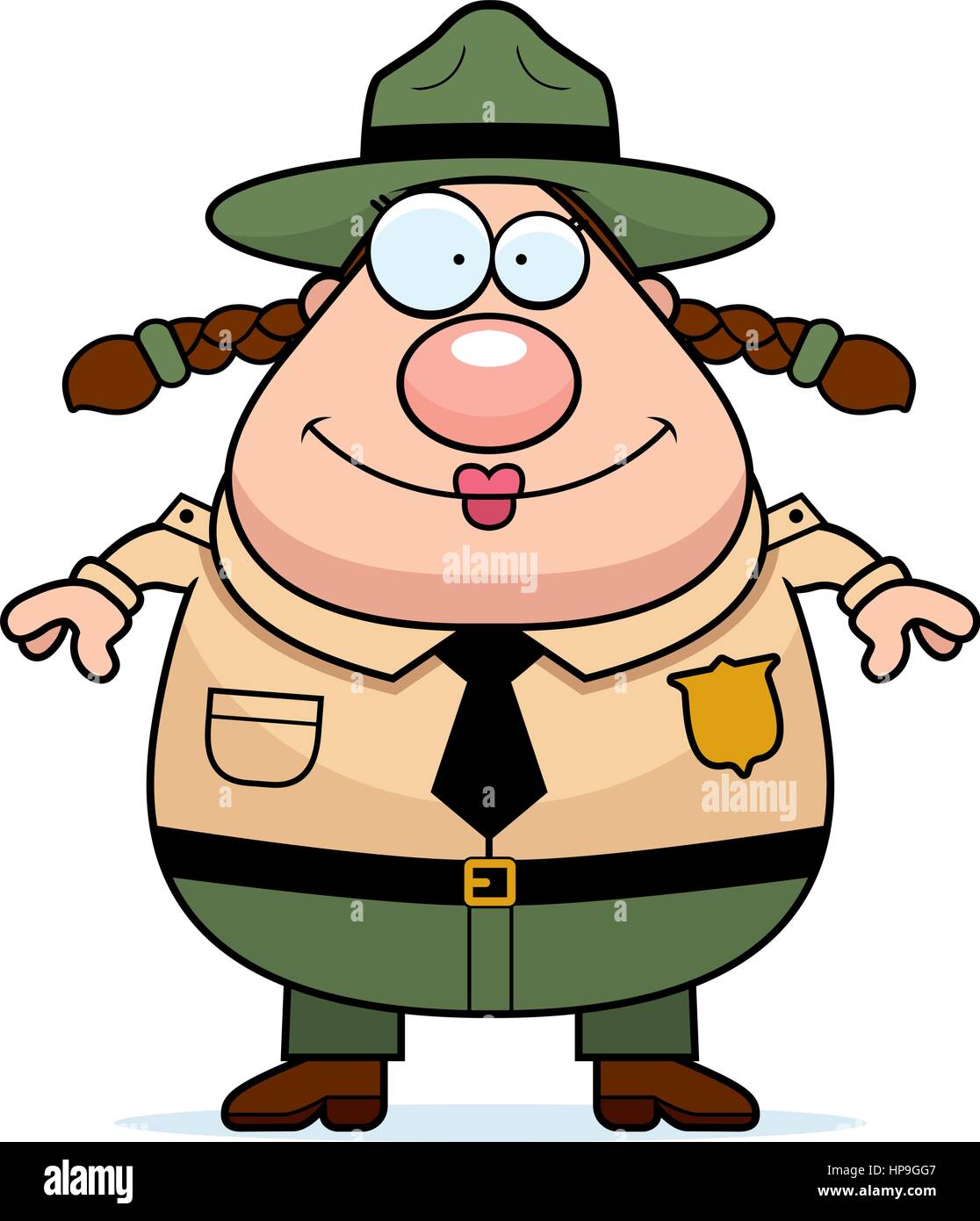 A happy cartoon park ranger standing and smiling Stock Vector Image ...