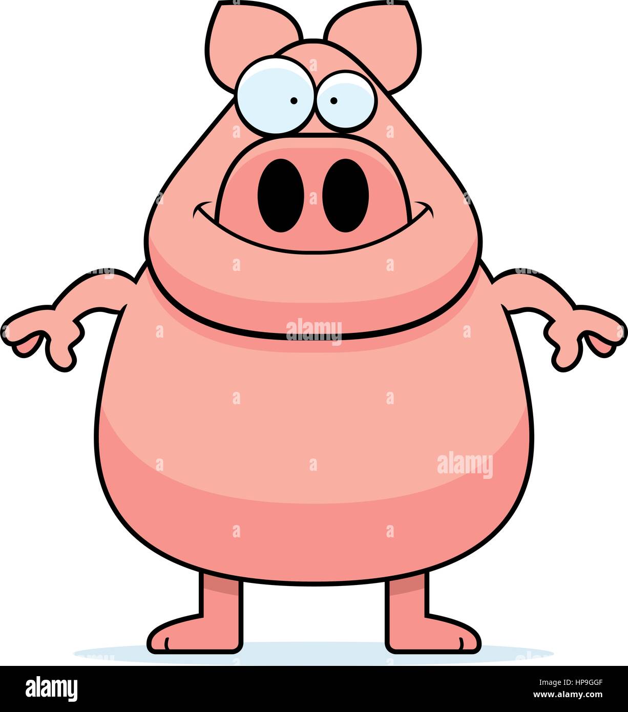 Pink pig standing Stock Vector Images - Alamy