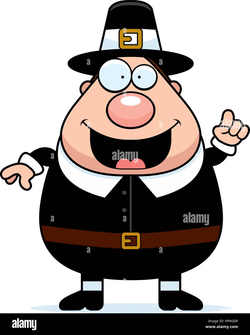 A happy cartoon pilgrim man with an idea Stock Vector Image & Art - Alamy