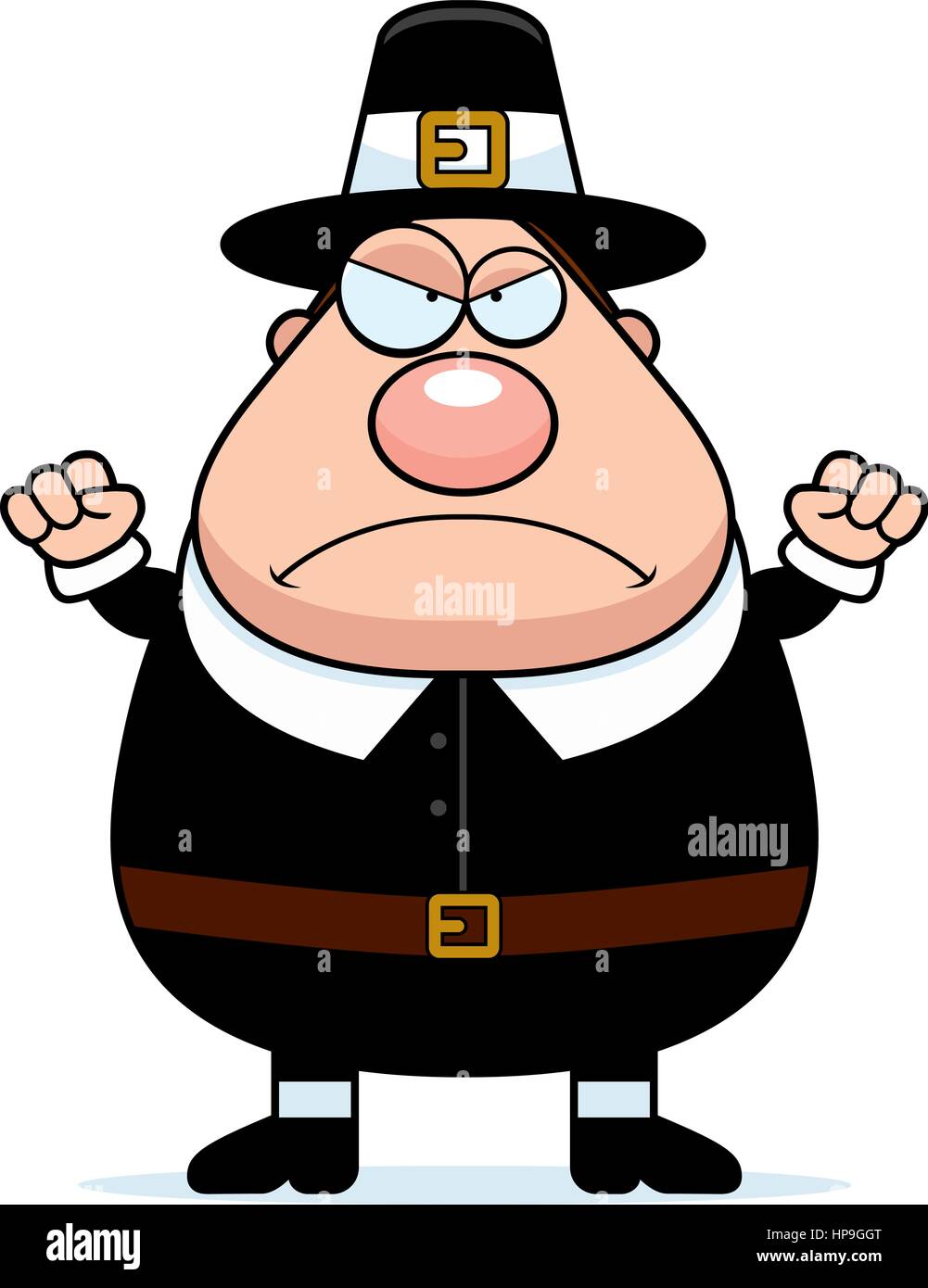 A cartoon pilgrim man with an angry expression Stock Vector Image & Art ...
