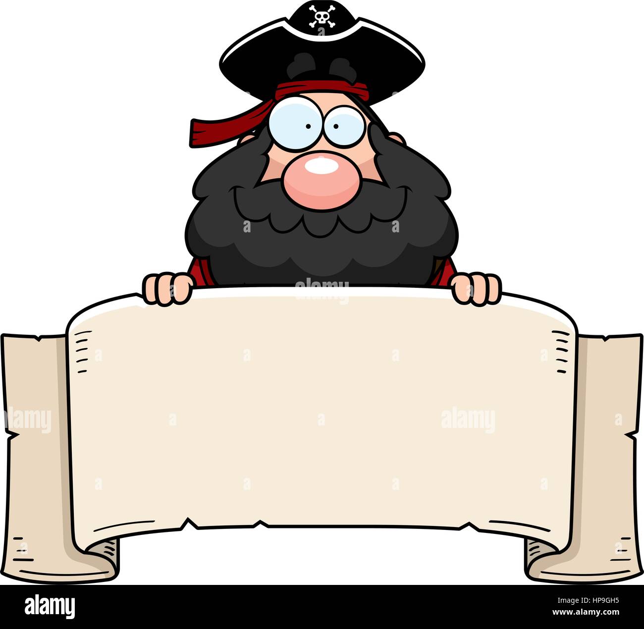 A cartoon pirate with a paper banner Stock Vector Image & Art - Alamy