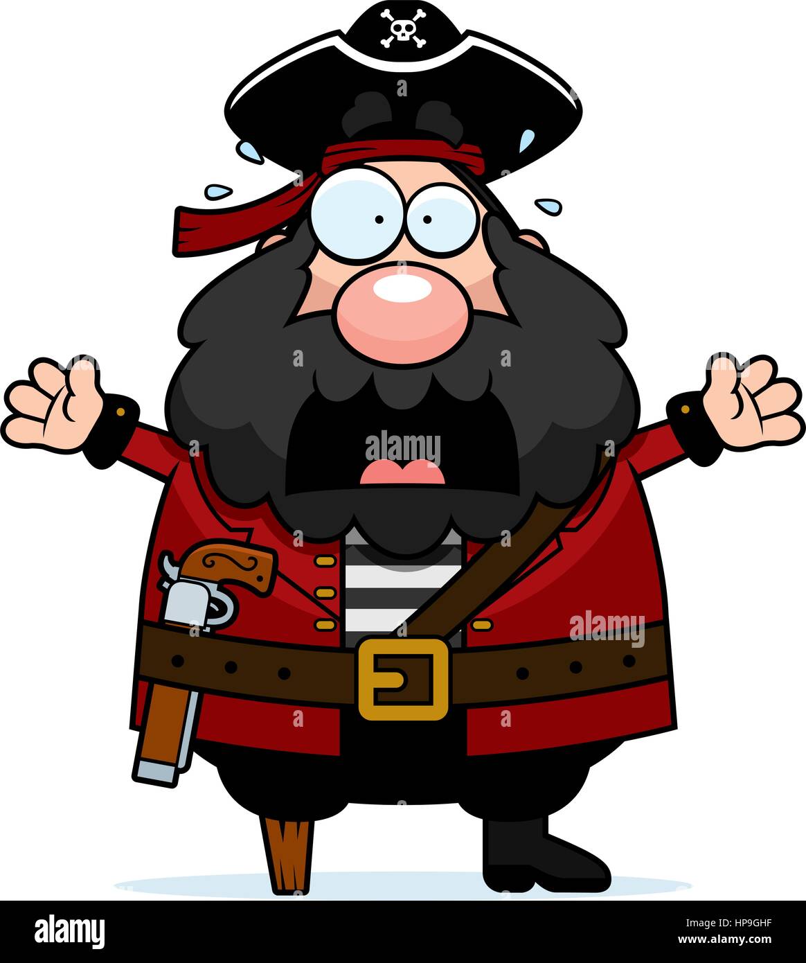 A cartoon pirate with a scared expression Stock Vector Image & Art - Alamy
