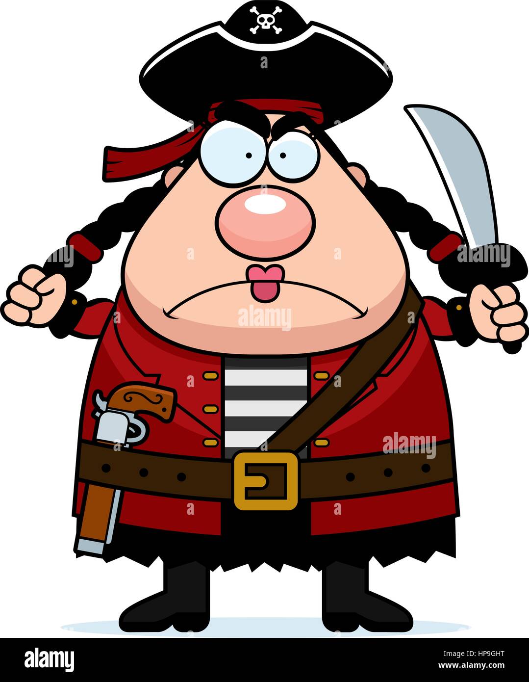 A cartoon pirate woman with an angry expression Stock Vector Image ...