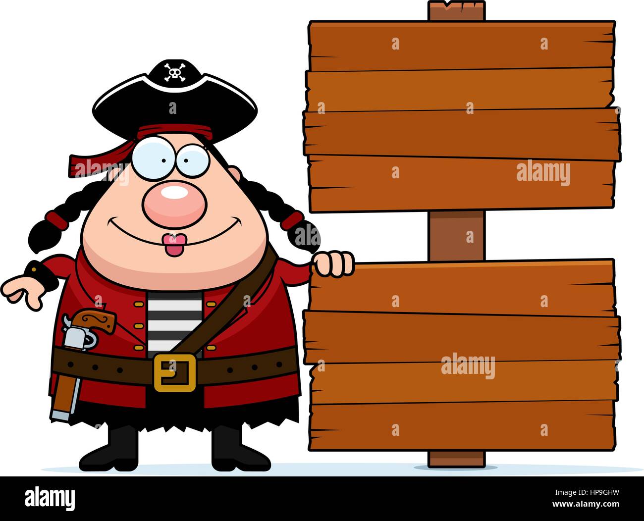A happy cartoon pirate with a wood sign Stock Vector Image & Art - Alamy