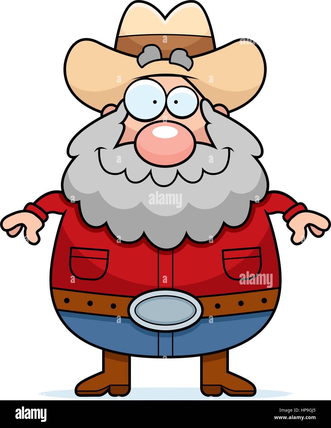 A happy cartoon prospector standing and smiling Stock Vector Image ...
