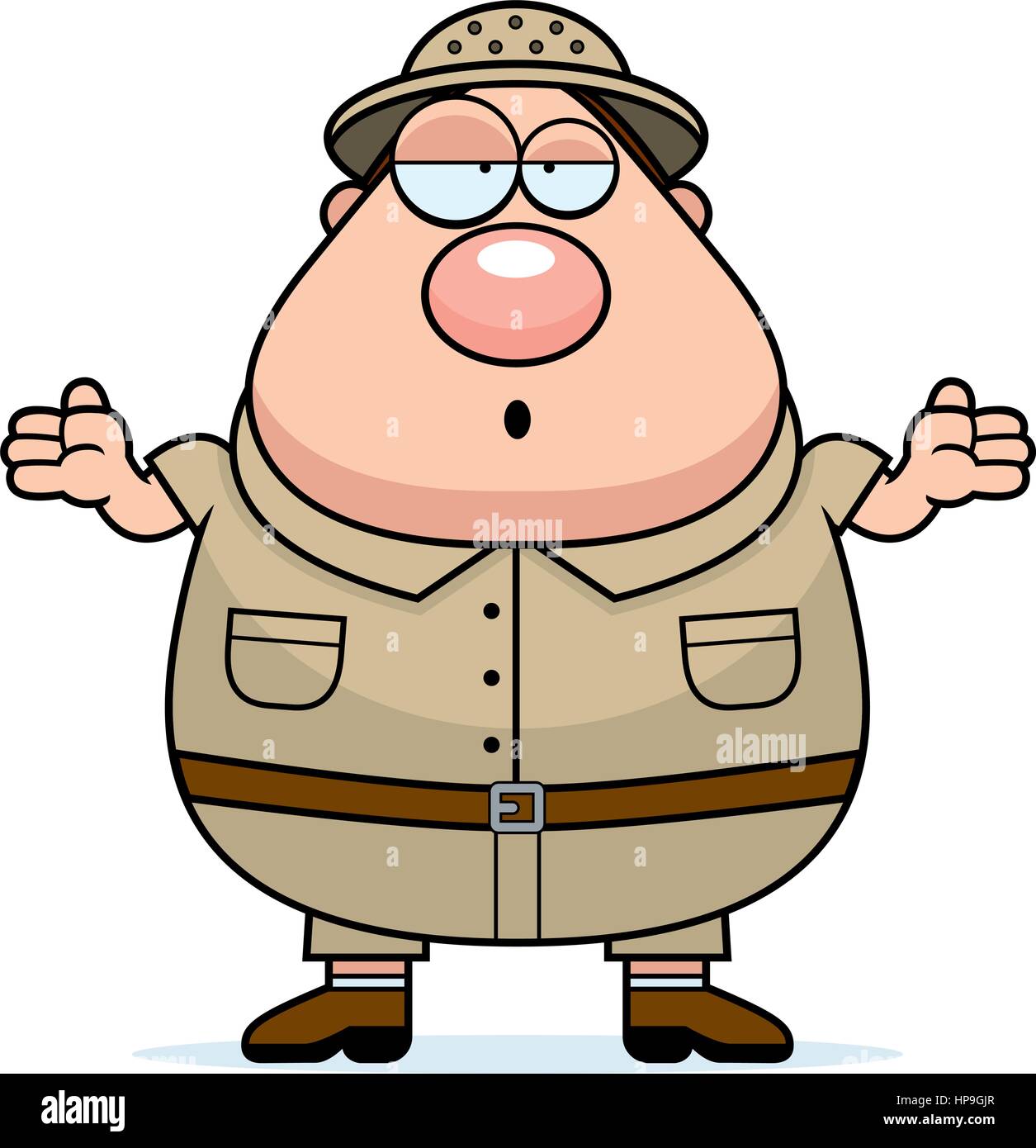 A cartoon explorer shrugging and looking confused Stock Vector Image ...