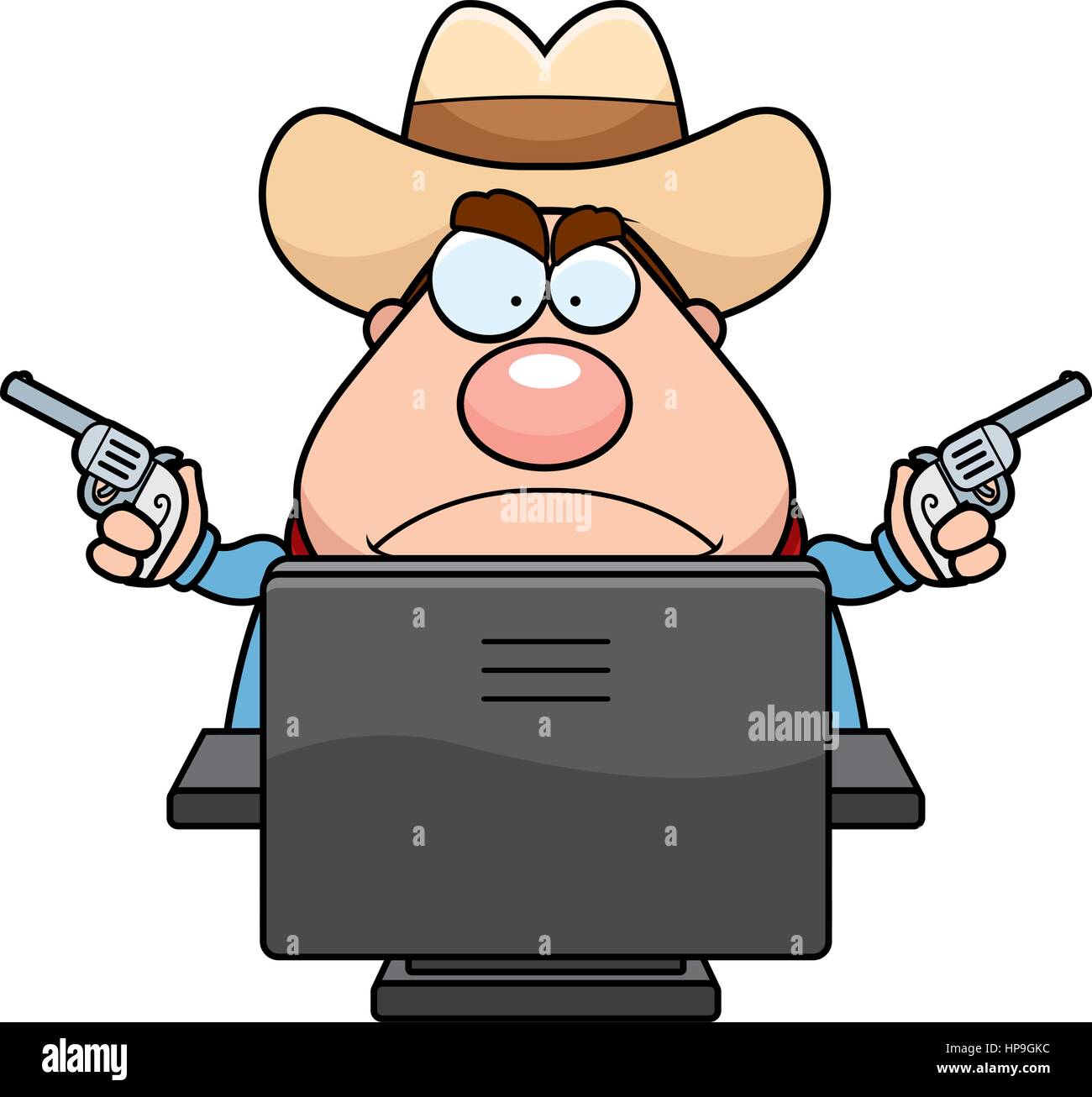 A cartoon cowboy in front of a computer Stock Vector Image & Art - Alamy