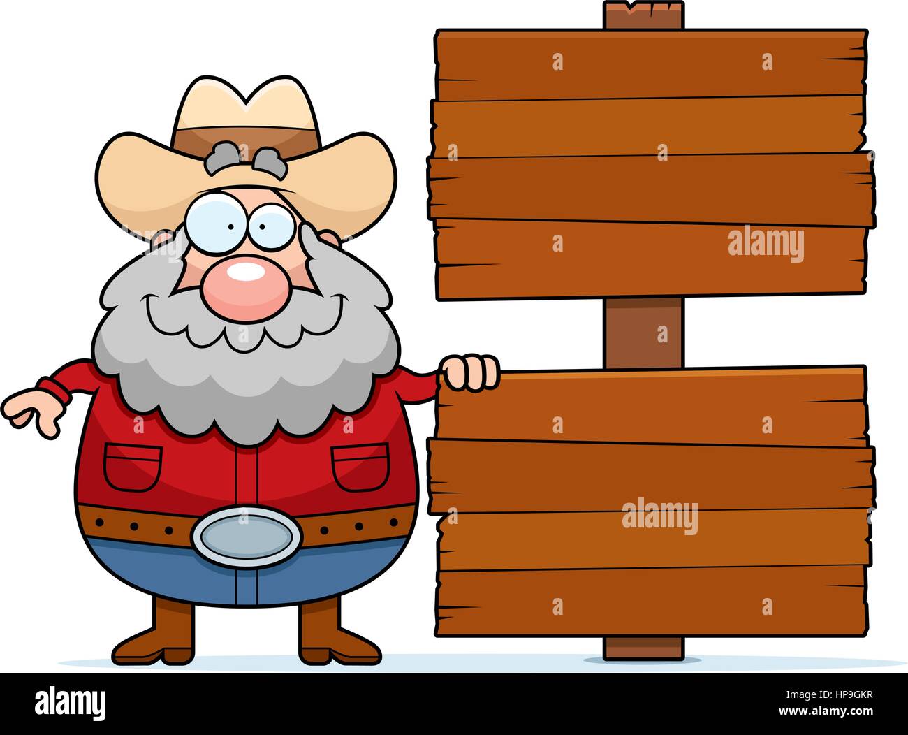 A happy cartoon prospector with a sign Stock Vector Image & Art - Alamy