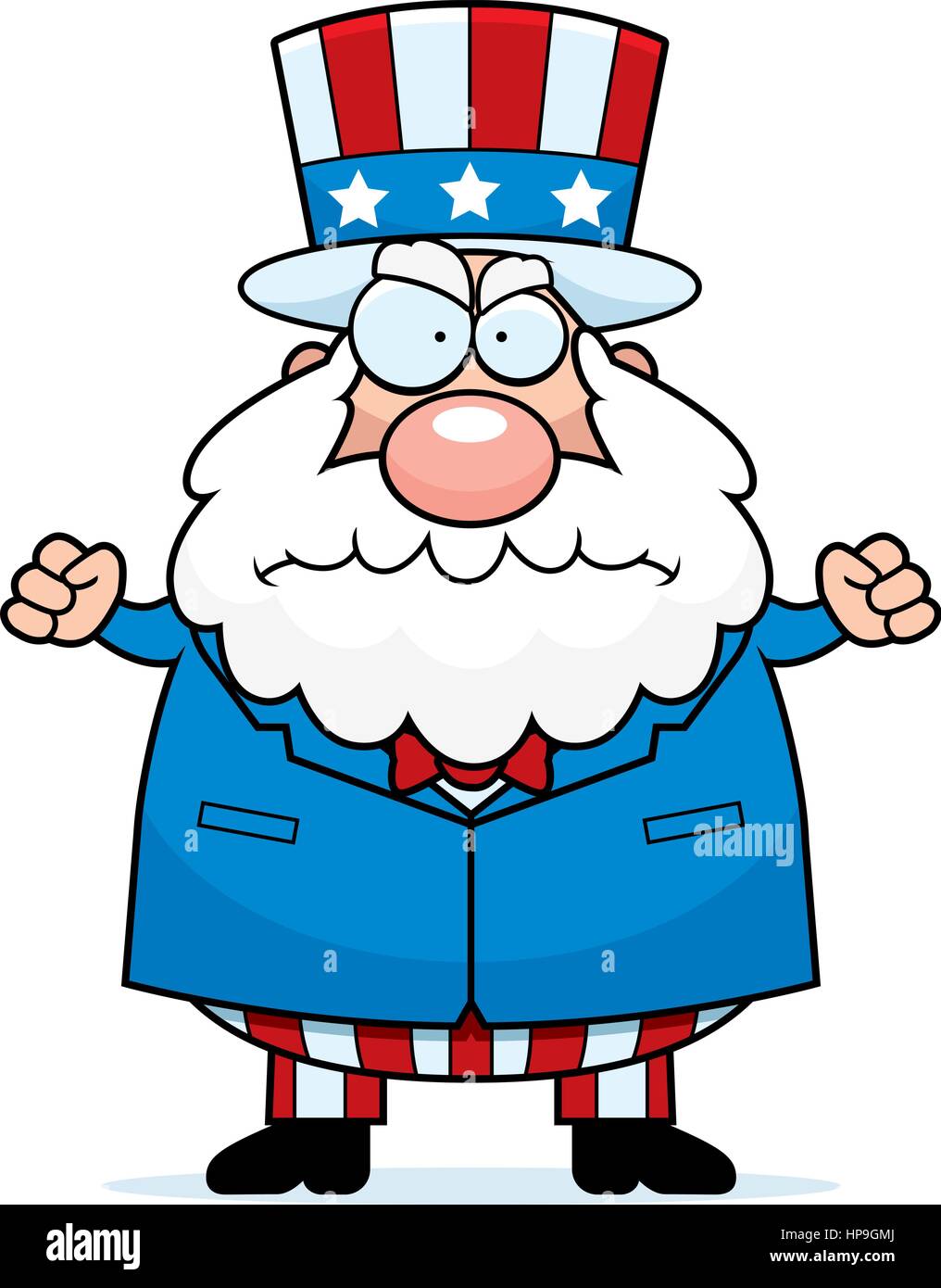An angry cartoon patriotic man frowning and looking upset Stock Vector ...