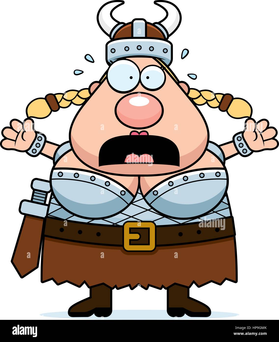 A cartoon Viking Valkyrie scared and panicking Stock Vector Image & Art ...