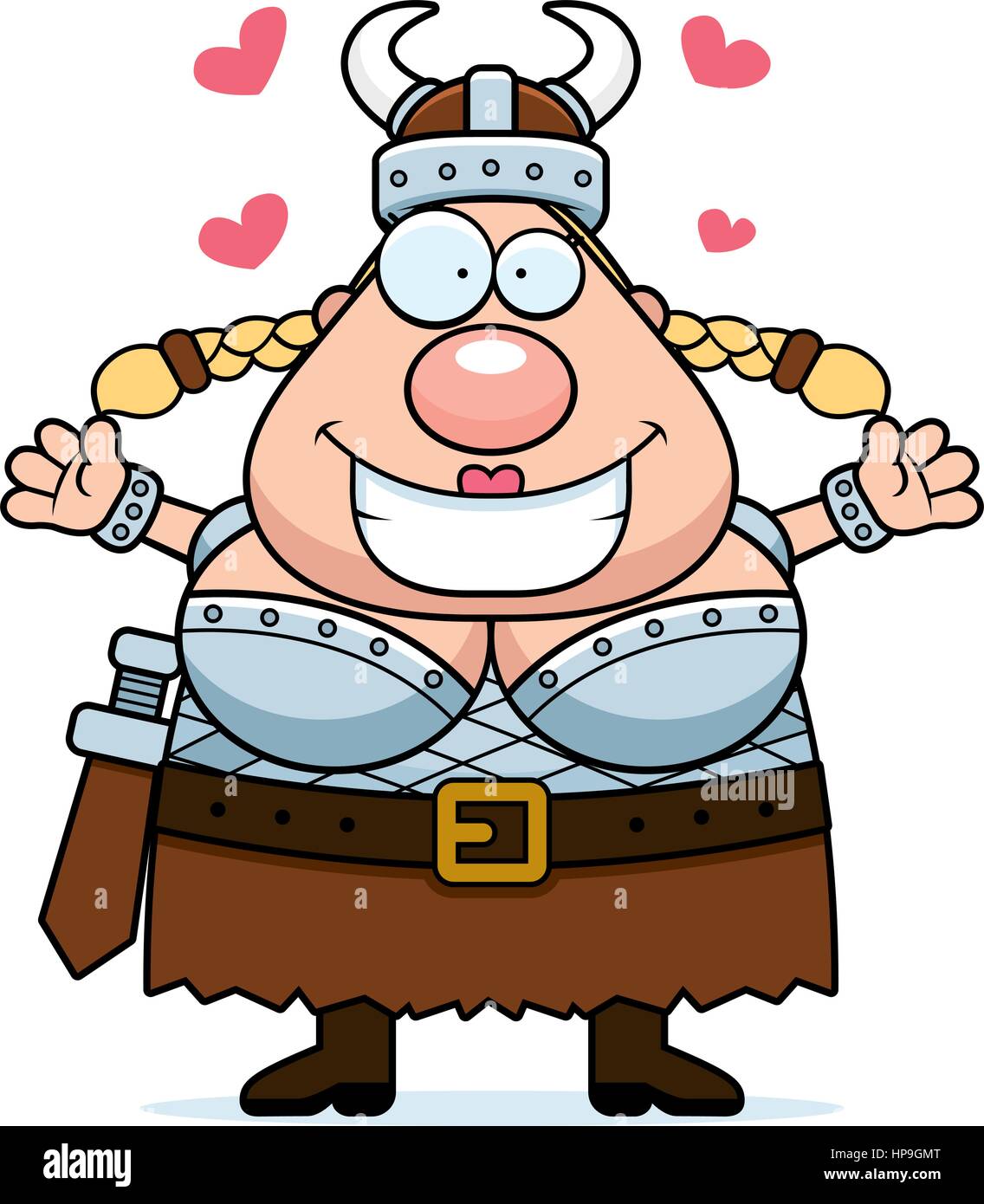A happy cartoon Viking Valkyrie ready to give a hug Stock Vector Image ...