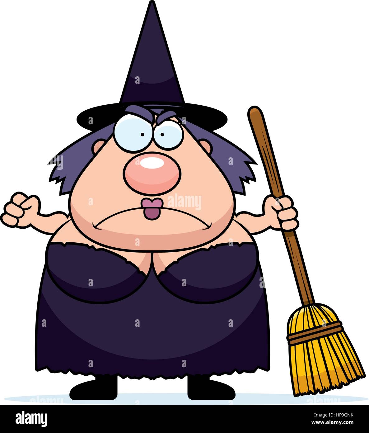 Cartoon witch angry expression Stock Vector Images - Alamy