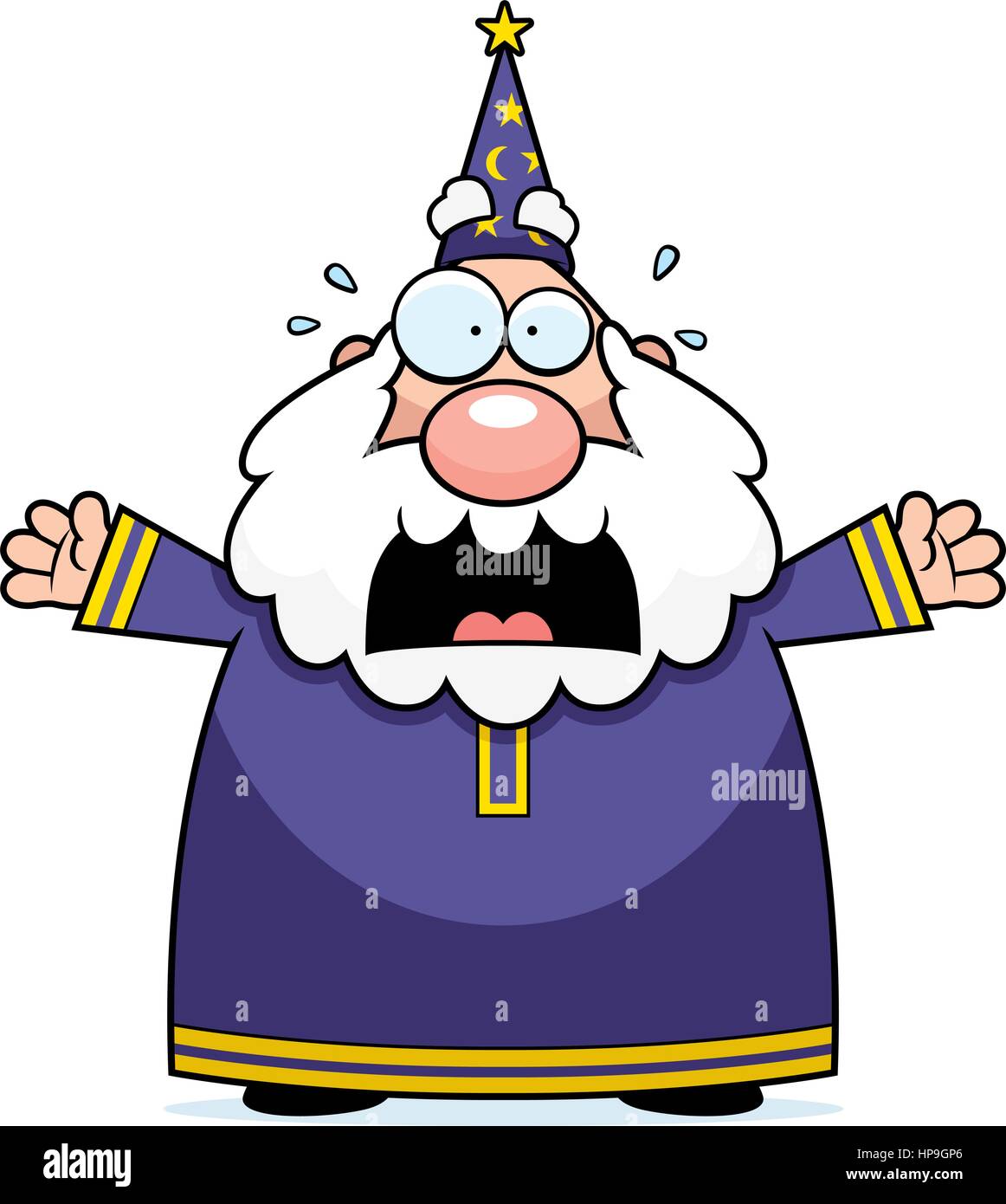 A cartoon wizard with a scared expression Stock Vector Image & Art - Alamy