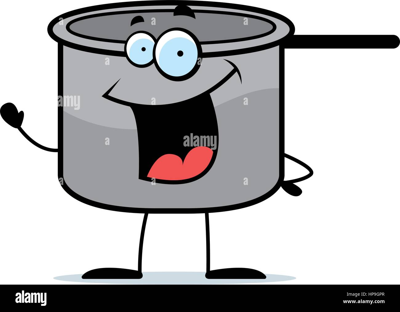 A happy cartoon kitchen pot waving and smiling Stock Vector Image & Art ...