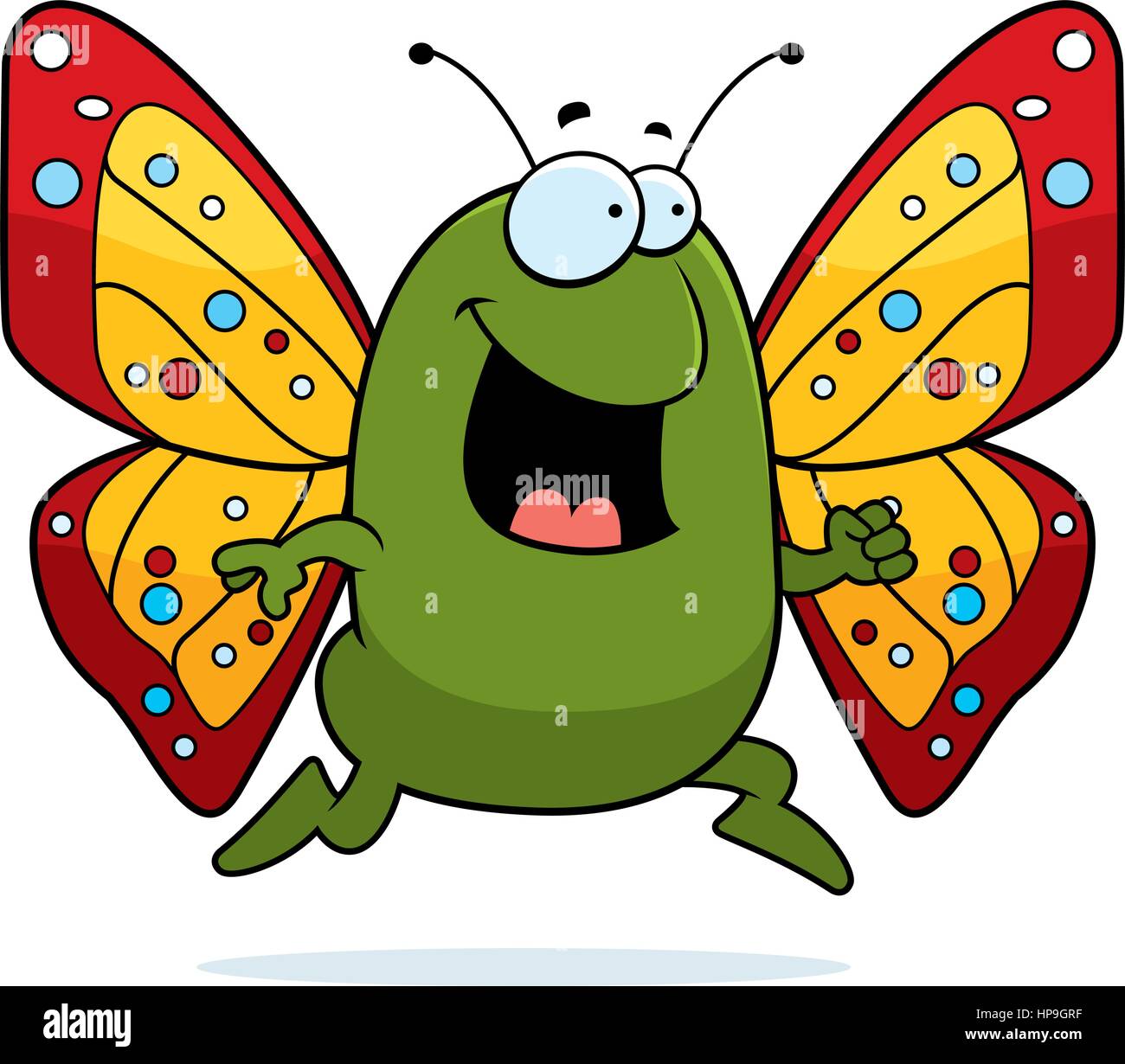 A happy cartoon butterfly running and smiling Stock Vector Image & Art ...